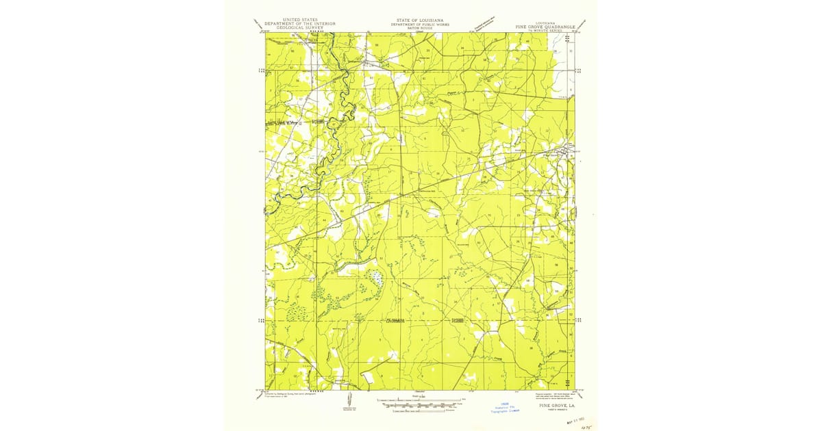 1942 Map of Pine Grove, St. Helena Parish, LA — High-Res | Pastmaps