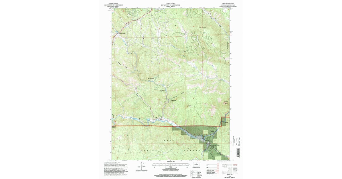 1994 Map of Pine, Jefferson County, CO — High-Res | Pastmaps