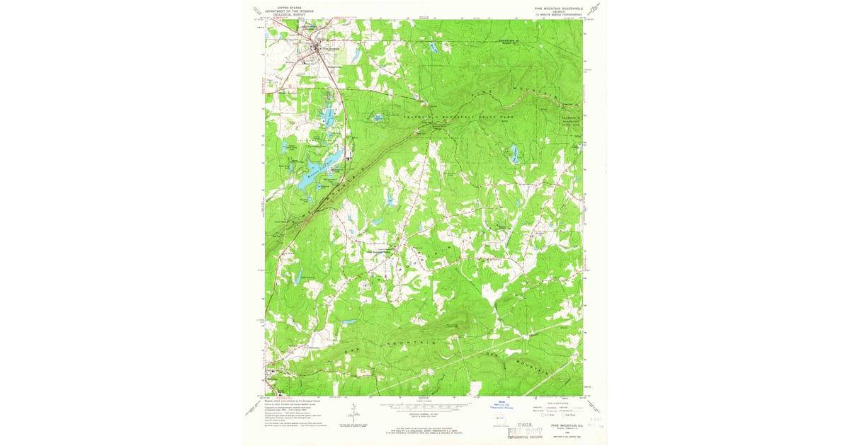 1964 Map of Pine Mountain, GA — High-Res | Pastmaps