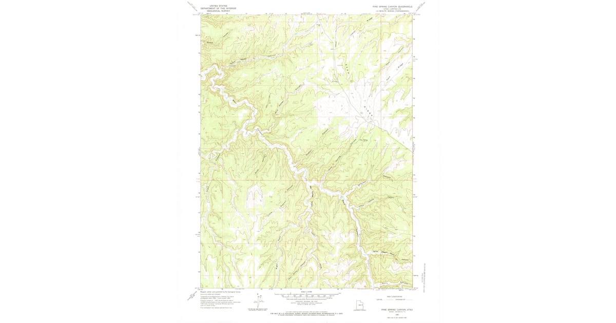 1966 Map of Pine Spring Canyon, Uintah County, UT — High-Res | Pastmaps