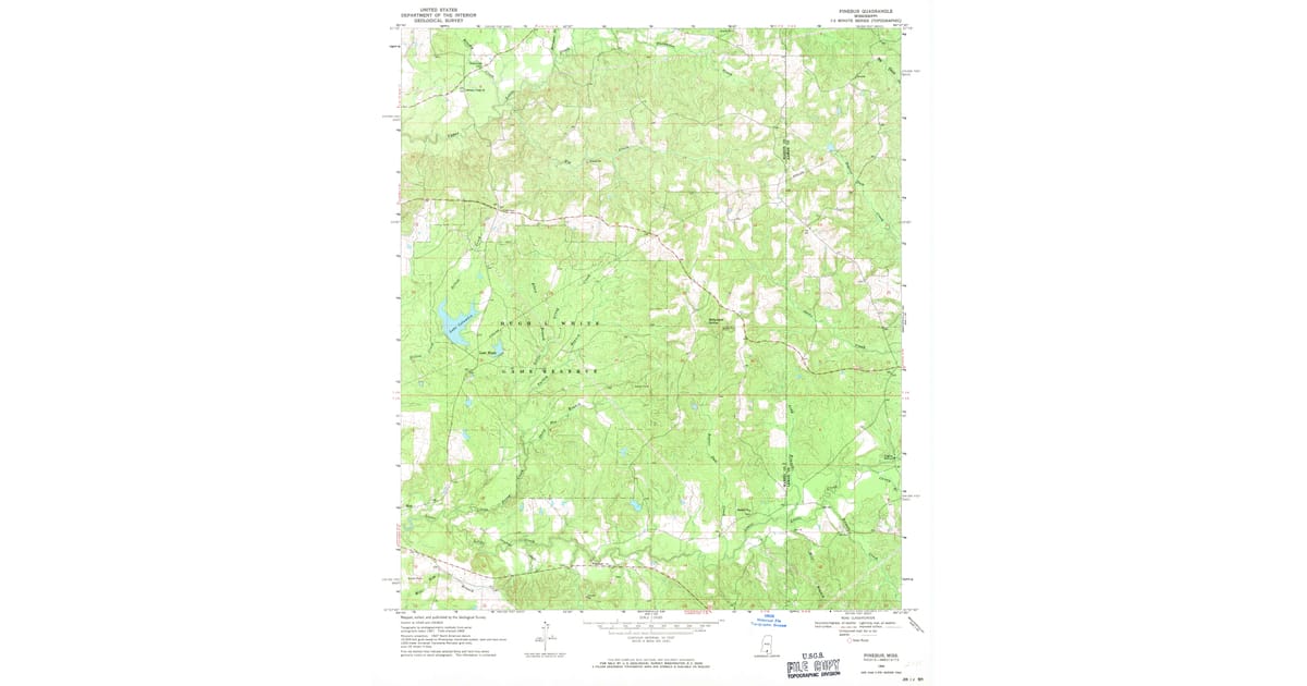 1969 Map of Pinebur, Marion County, MS — High-Res | Pastmaps