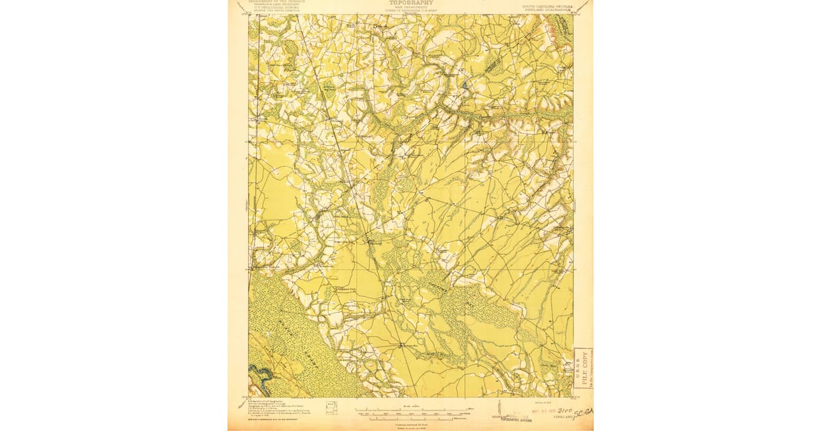 1919 Map of Pineland, Jasper County, SC — High-Res | Pastmaps