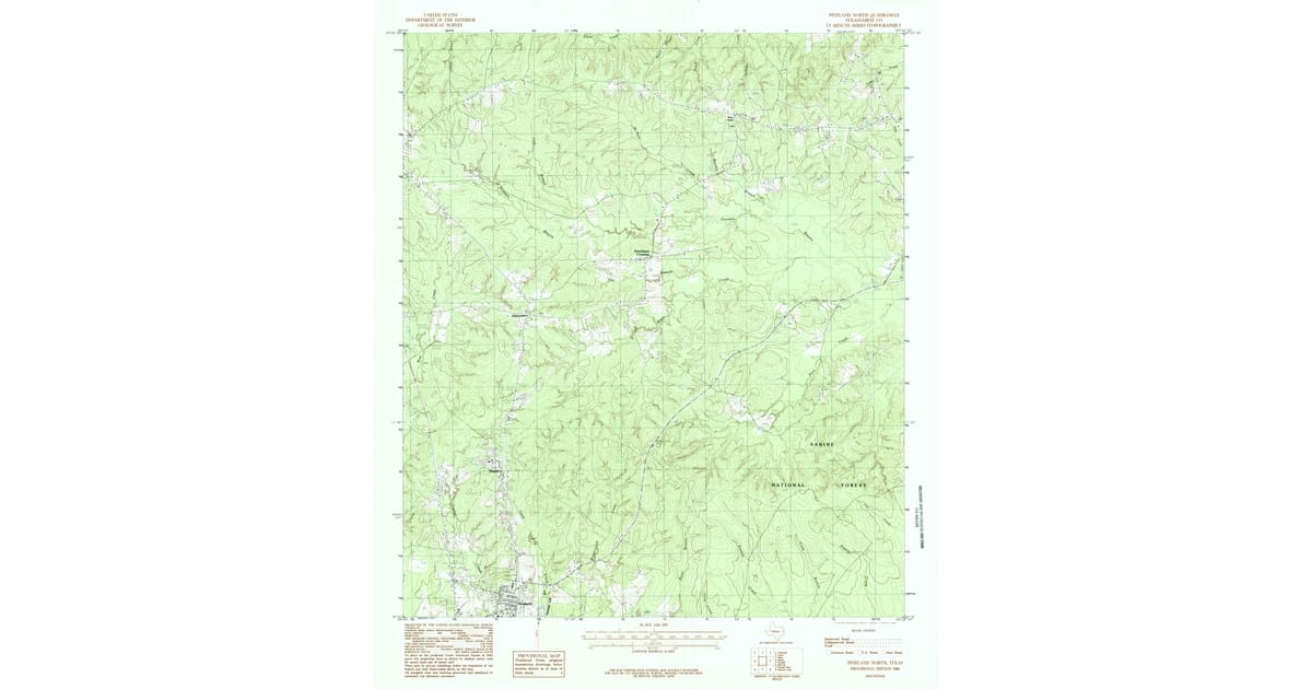 1984 Map of Pineland North, Sabine County, TX — High-Res | Pastmaps