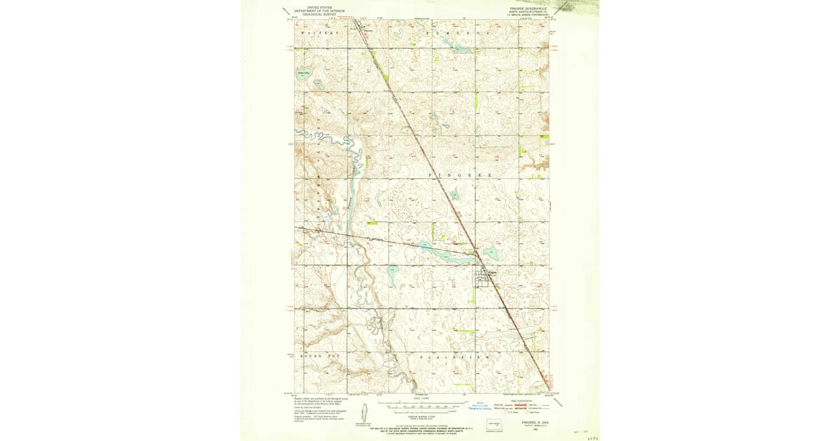 1951 Map of Pingree, ND — High-Res | Pastmaps