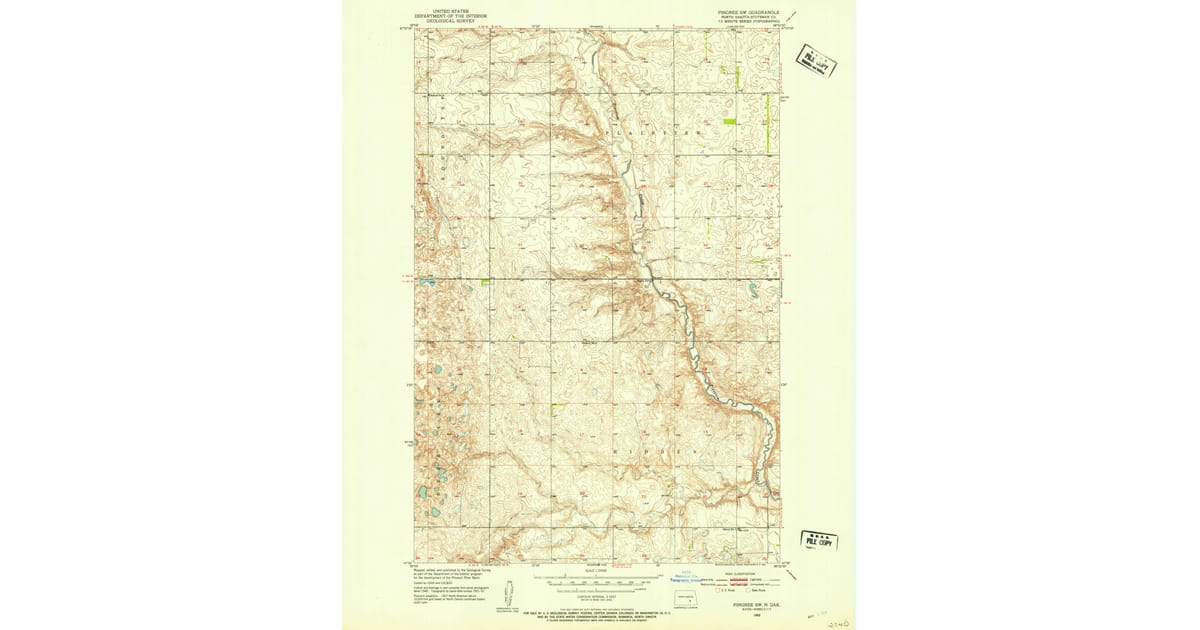 1952 Map of Pingree SW, Stutsman County, ND — High-Res | Pastmaps