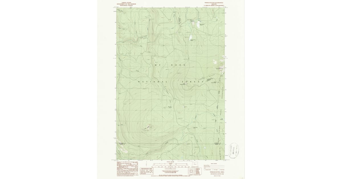 1986 Map of Pinhead Buttes, Clackamas County, OR — High-Res | Pastmaps