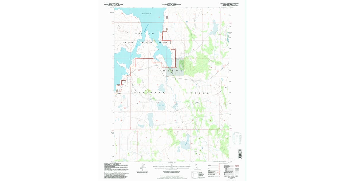 1993 Map of Pinnacle Lake, Modoc County, CA — High-Res | Pastmaps