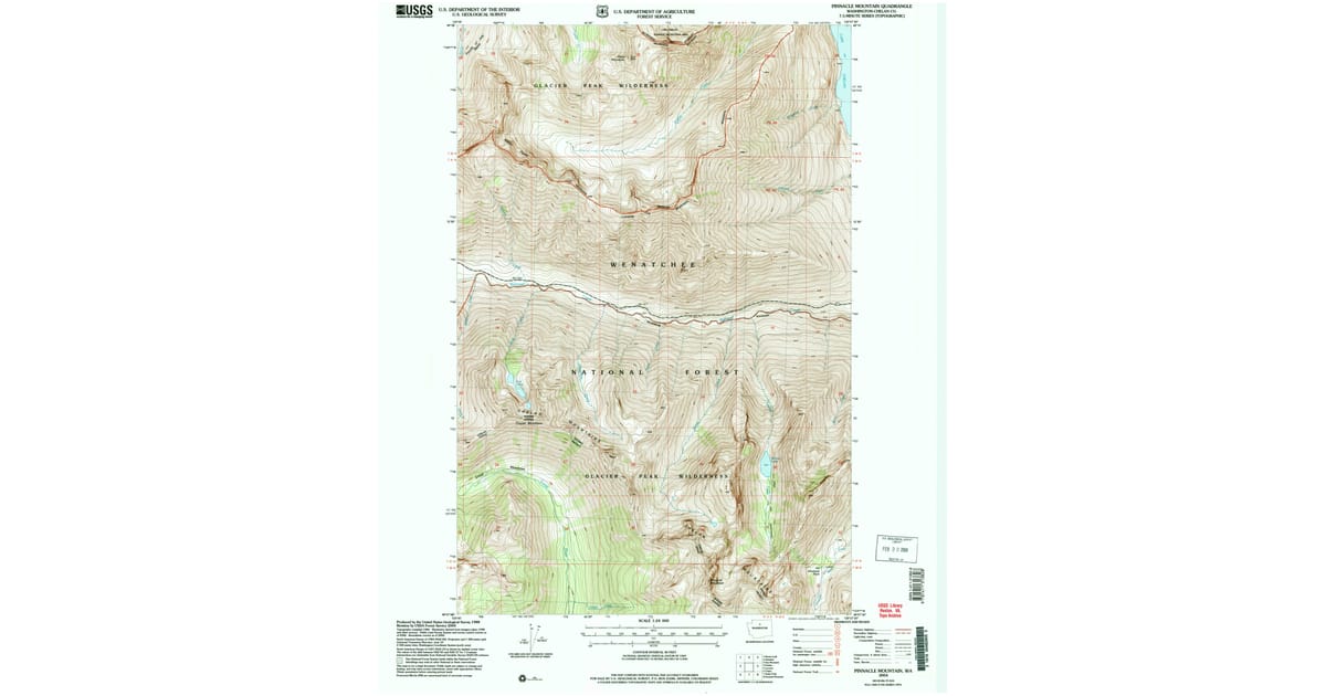 2004 Map of Pinnacle Mountain, Chelan County, WA — High-Res | Pastmaps