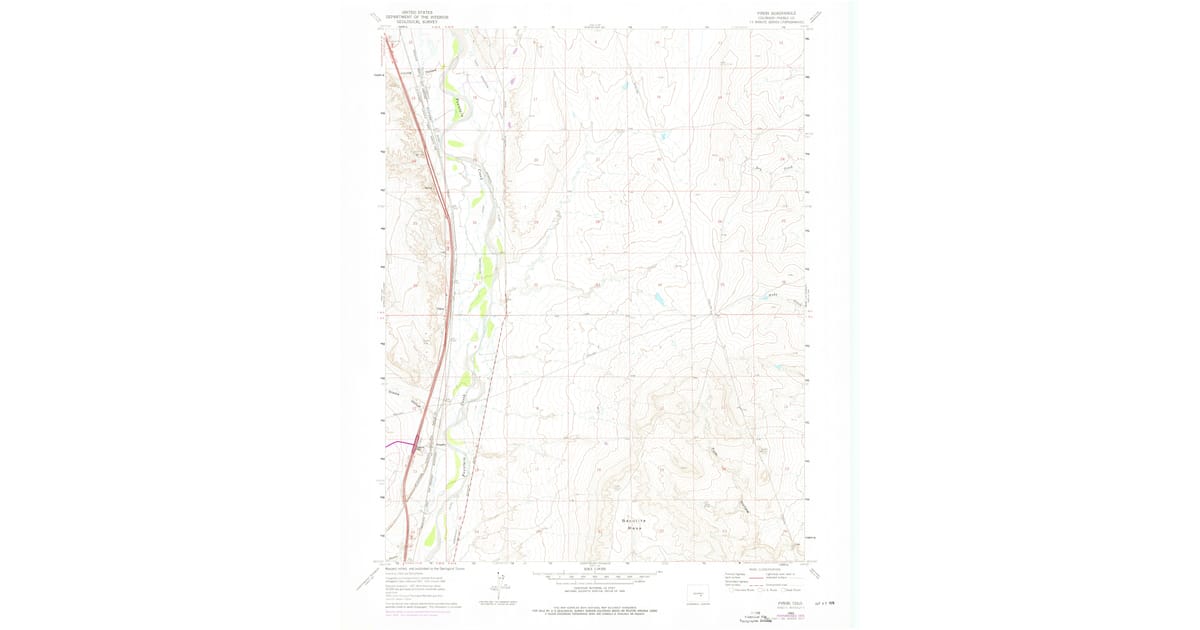 1960 Map of Pinon, Pueblo County, CO — High-Res, 1976 Print | Pastmaps