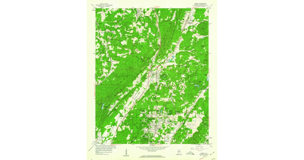 1959 Map of Pinson, AL — High-Res, 1960 Print #2 | Pastmaps