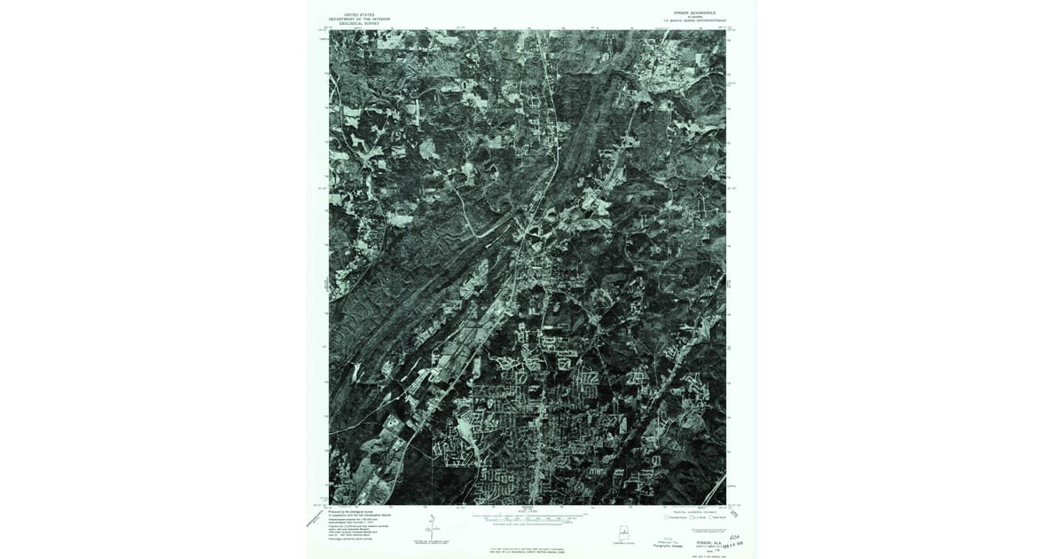 1975 Map of Pinson, AL — High-Res | Pastmaps