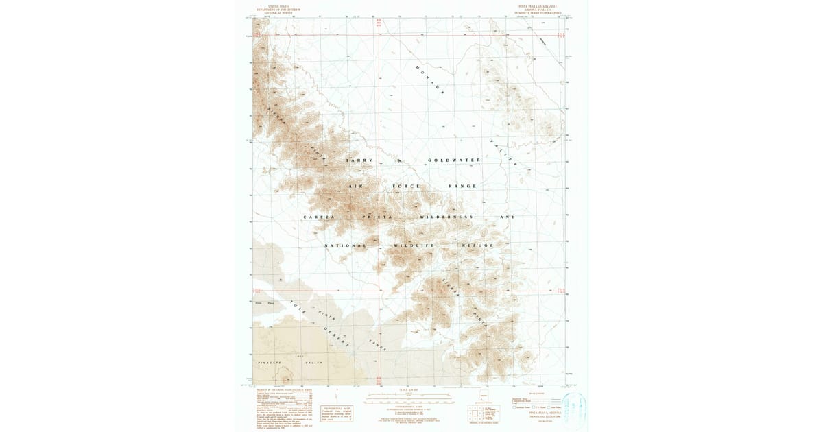 1990 Map of Pinta Playa, Yuma County, AZ — High-Res | Pastmaps