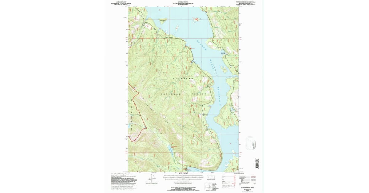 1994 Map of Pioneer Ridge, Flathead County, MT — High-Res | Pastmaps