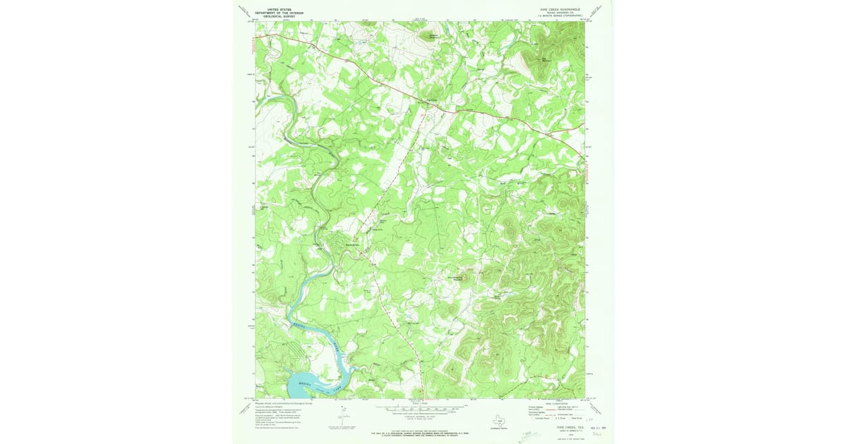 1970 Map of Pipe Creek, Bandera County, TX — High-Res | Pastmaps
