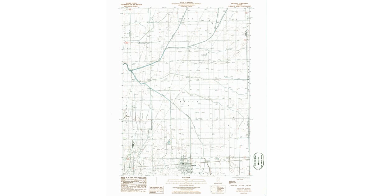 1986 Map of Piper City, IL — High-Res | Pastmaps