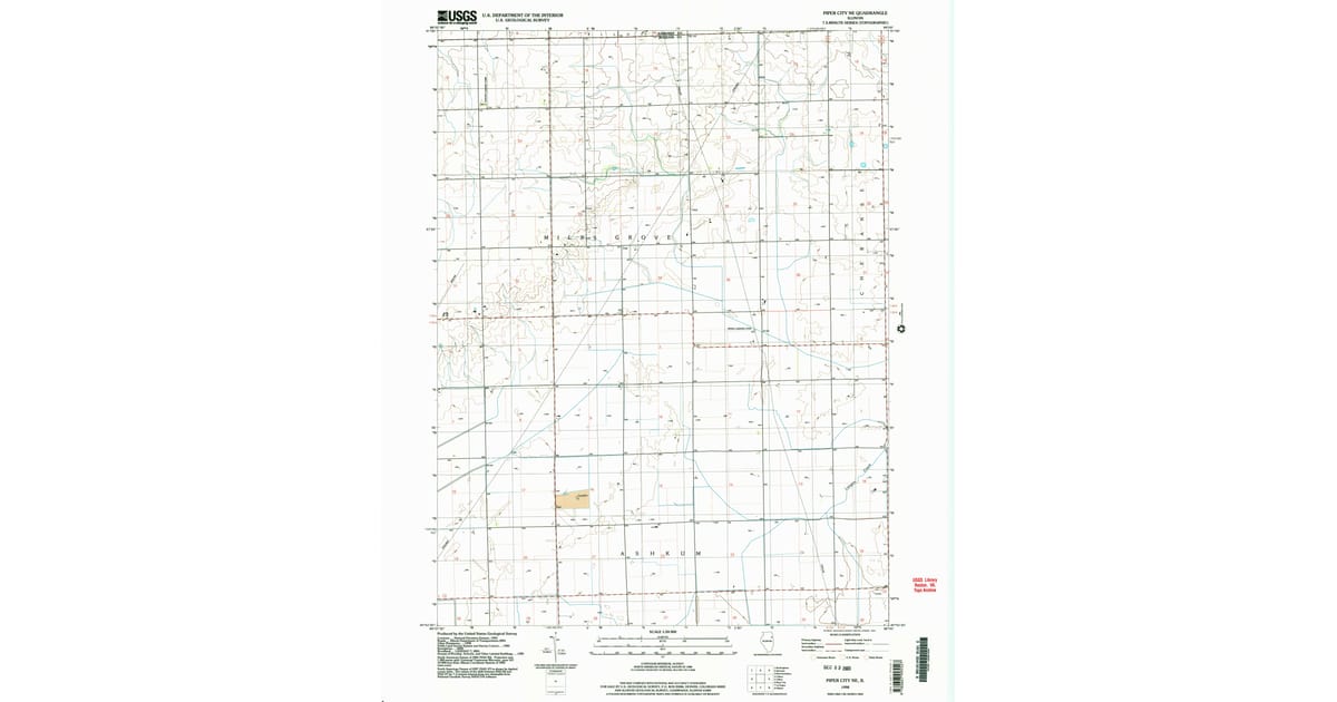1998 Map of Piper City NE, Iroquois County, IL — High-Res | Pastmaps