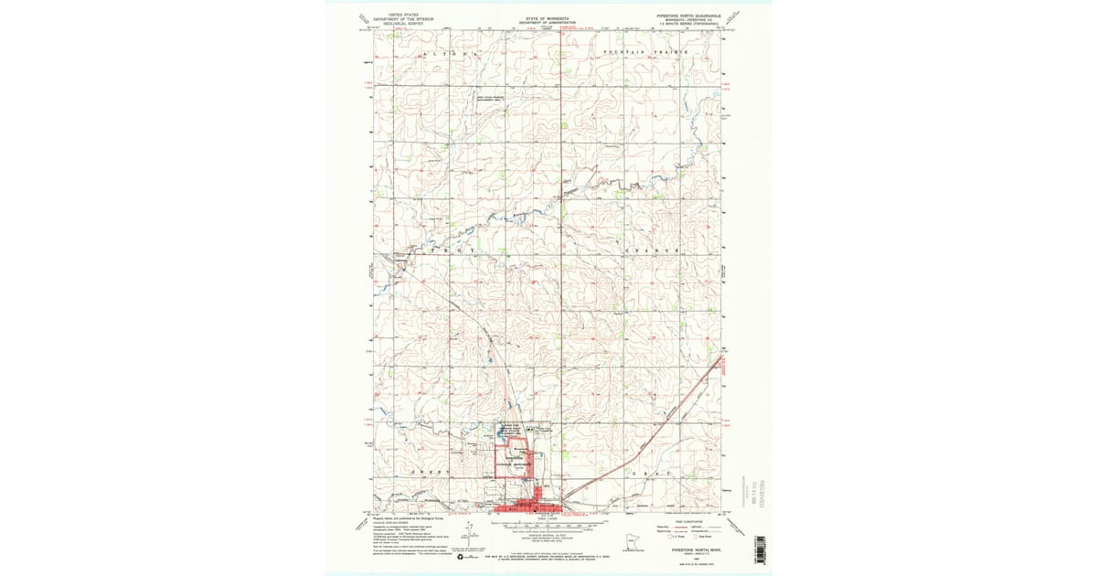 1967 Map of Pipestone North, Pipestone County, MN — High-Res | Pastmaps