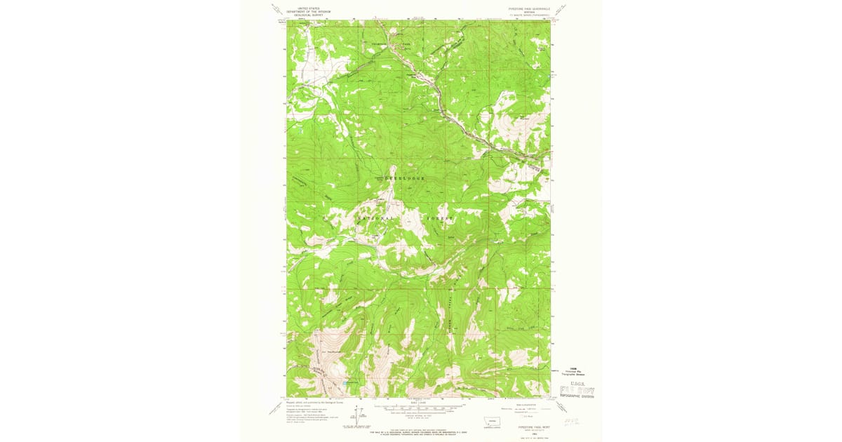 1963 Map of Pipestone Pass, Silver Bow County, MT — High-Res | Pastmaps