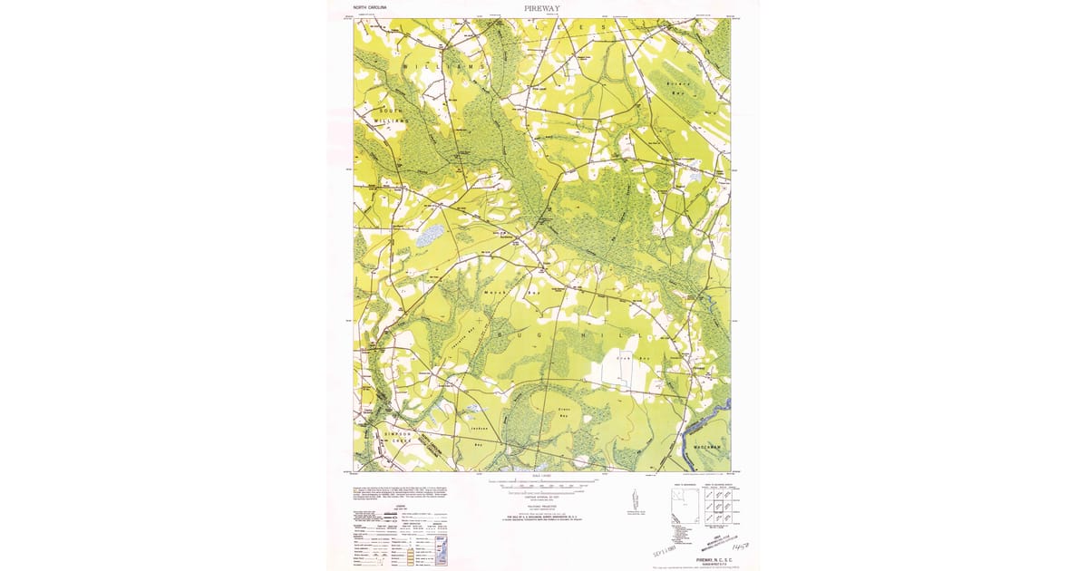 1950s Maps of Bug Hill, NC | Pastmaps