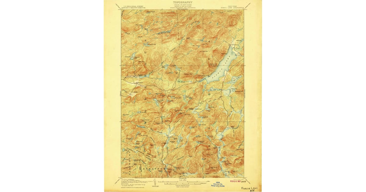 1906 Map of Piseco Lake, Hamilton County, NY — High-Res | Pastmaps
