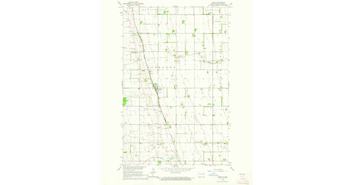 1960s Maps of Pisek, ND | Pastmaps