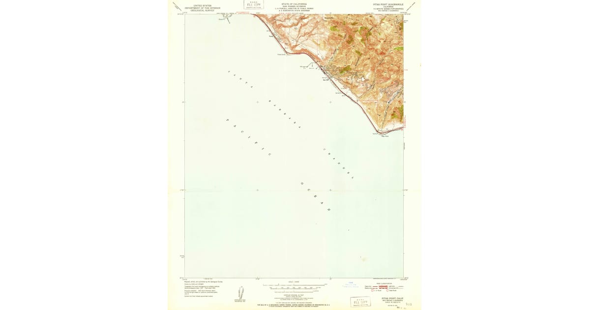 1951 Map of Pitas Point, Ventura County, CA — High-Res | Pastmaps