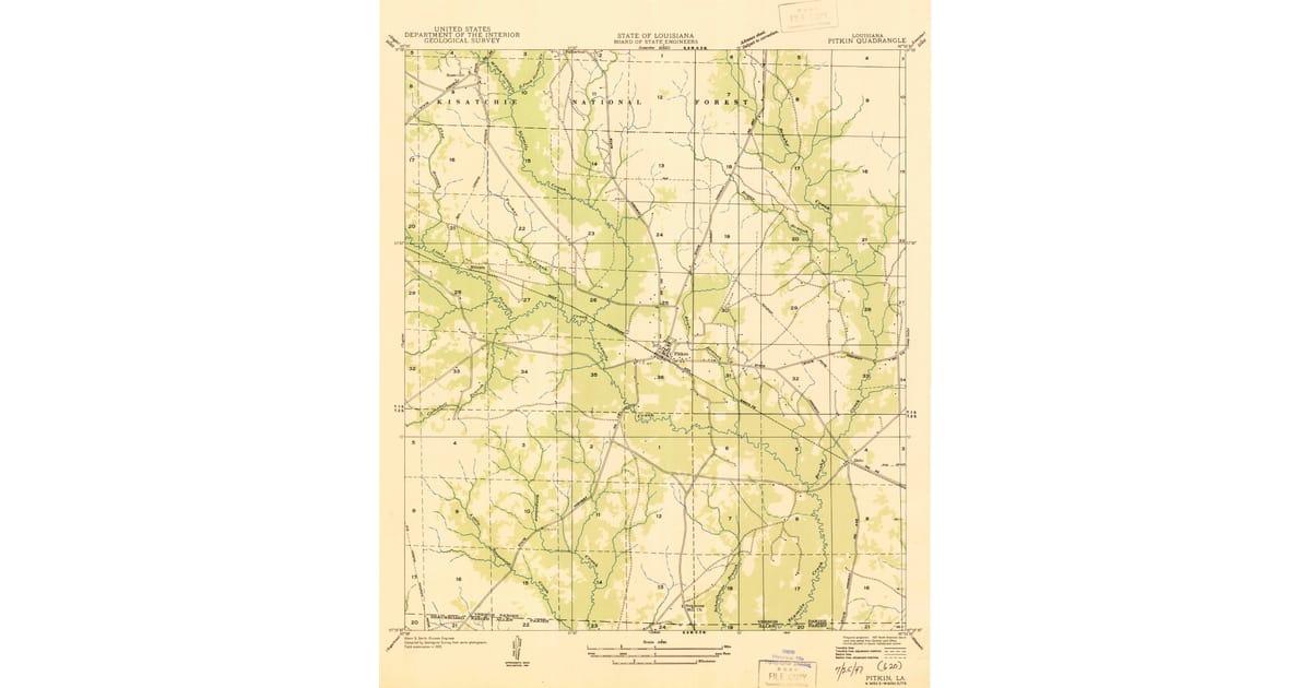 1947 Map of Pitkin, LA — High-Res | Pastmaps