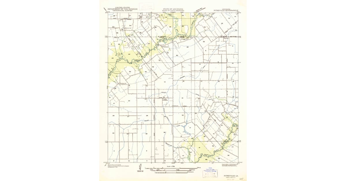 1947 Map of Pitreville, Acadia Parish, LA — High-Res | Pastmaps