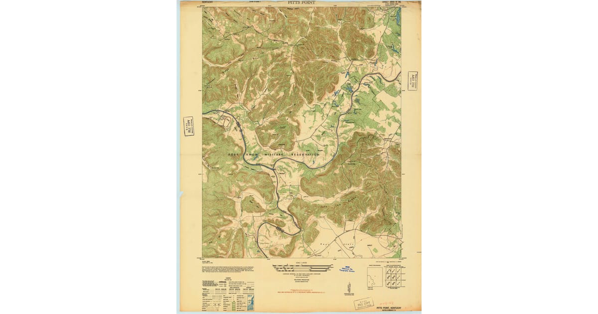 1946 Map of Pitts Point, Bullitt County, KY — High-Res | Pastmaps