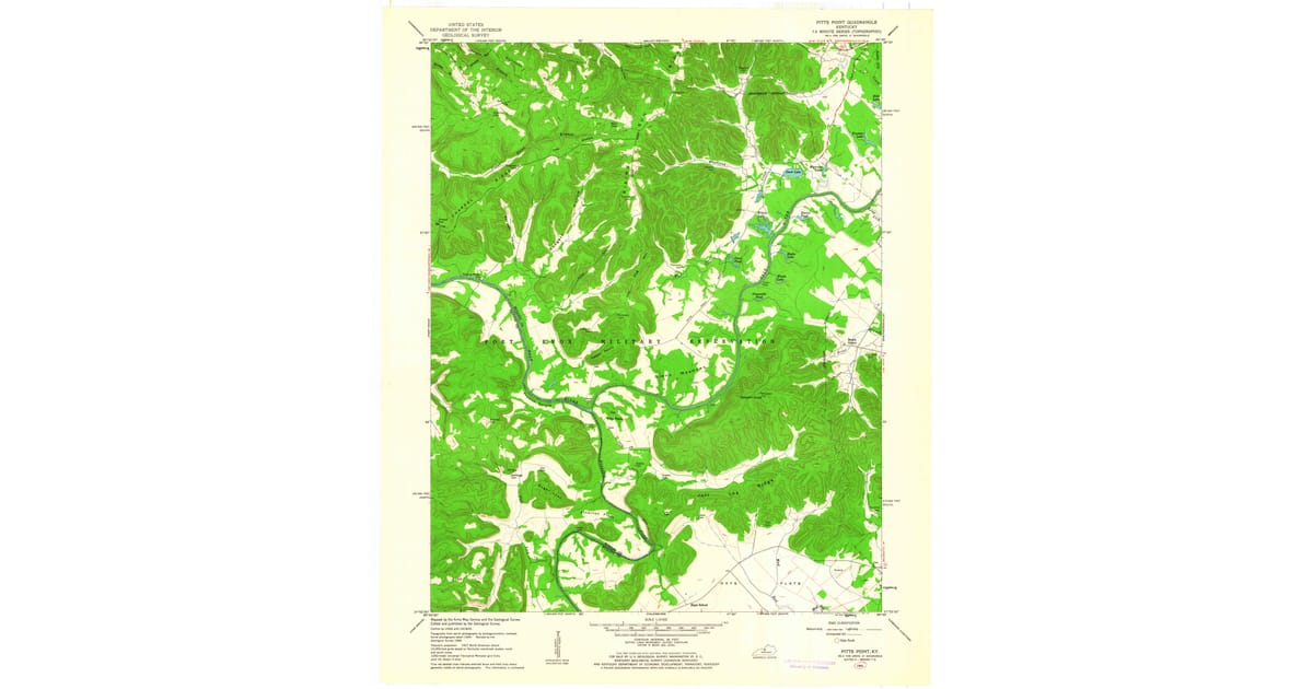 1960 Map of Pitts Point, Bullitt County, KY — High-Res | Pastmaps