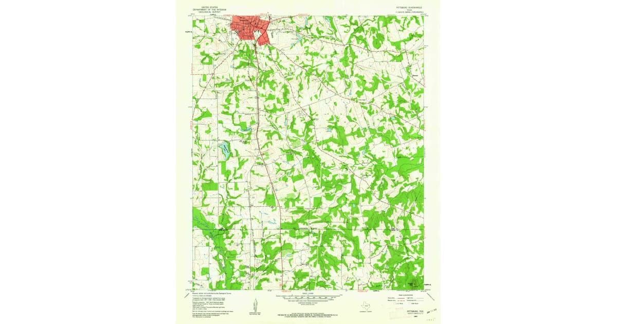 1960 Map of Pittsburg, TX — High-Res | Pastmaps