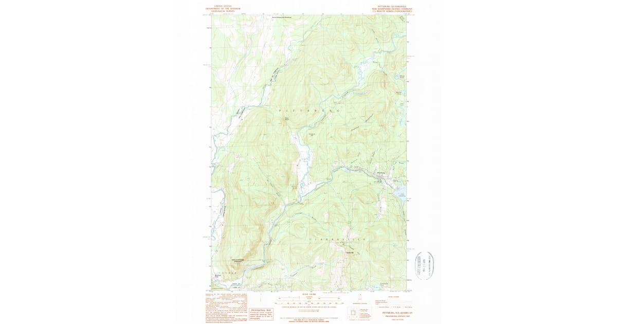 1989 Map of Pittsburg, Coos County, NH — High-Res | Pastmaps