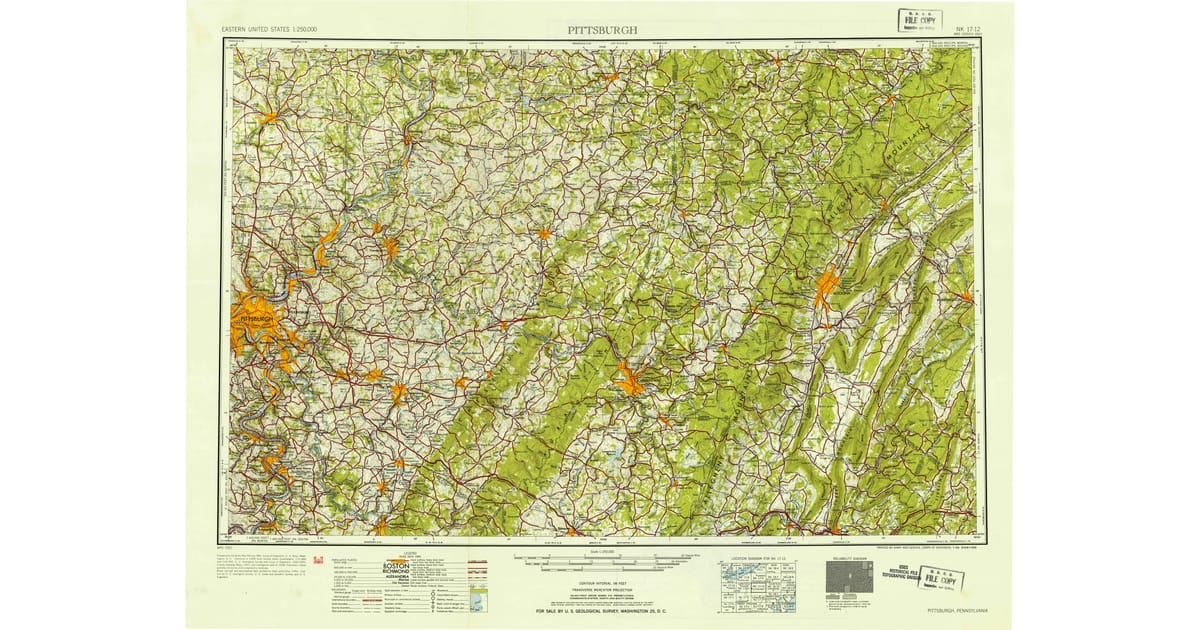 1954 Map of Pittsburgh, PA — High-Res | Pastmaps
