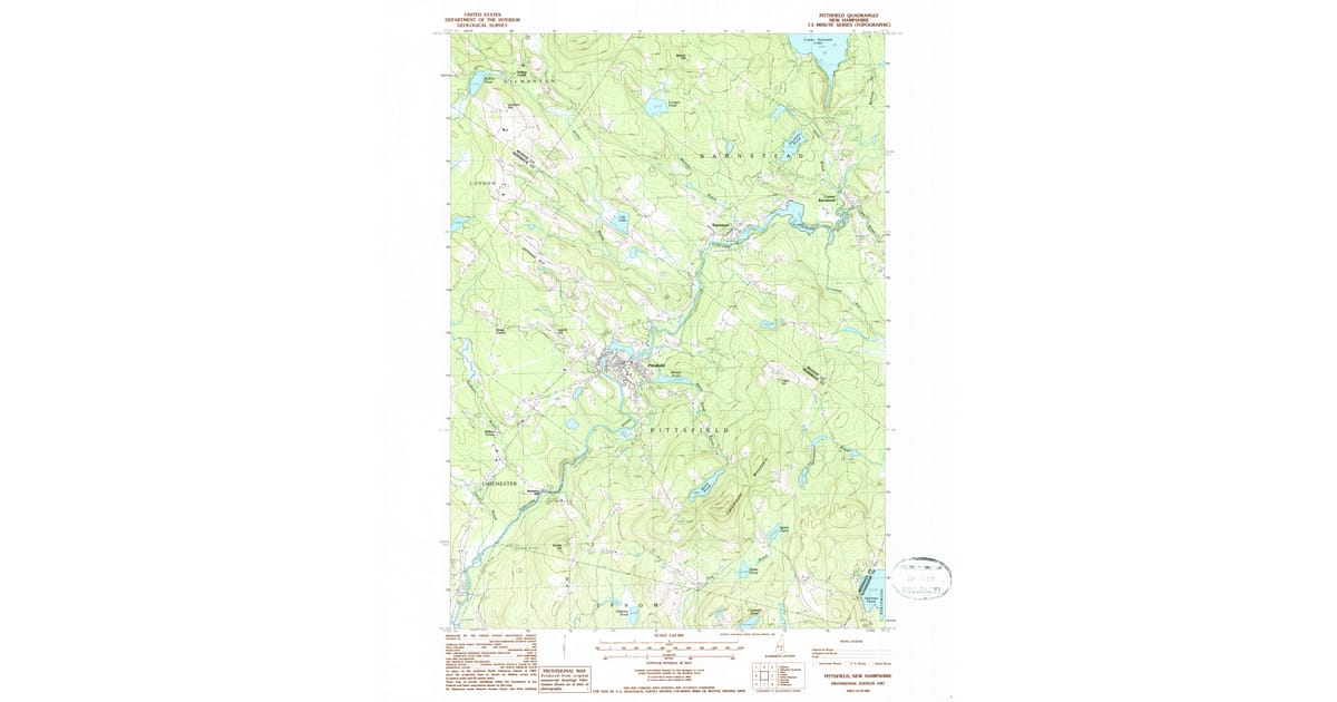 1987 Map of Pittsfield, Merrimack County, NH — High-Res | Pastmaps