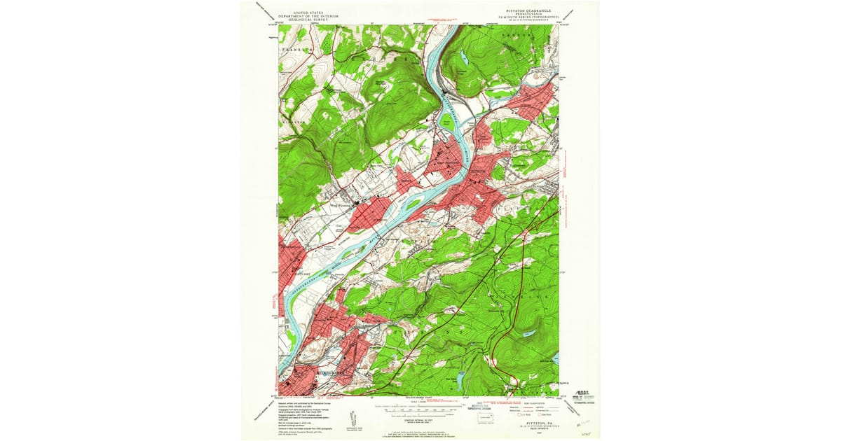 1947 Map of Pittston, PA — High-Res | Pastmaps