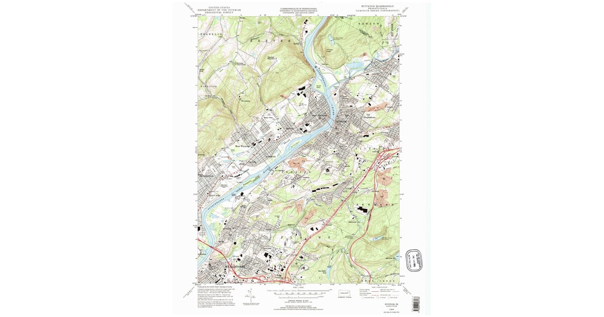 1994 Map of Pittston, PA — High-Res | Pastmaps