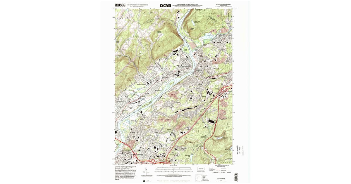 1999 Map of Pittston, PA — High-Res | Pastmaps
