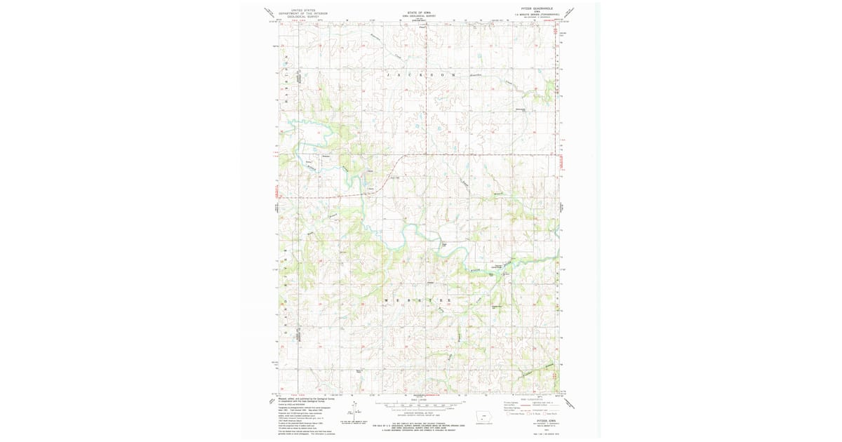 1983 Map of Pitzer, Madison County, IA — High-Res | Pastmaps
