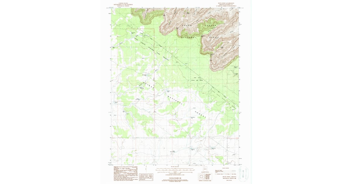 1988 Map of Piute Point, Coconino County, AZ — High-Res | Pastmaps
