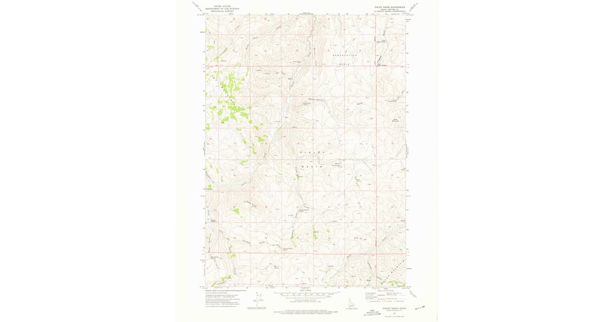 1972 Map of Pixley Basin, Owyhee County, ID — High-Res | Pastmaps
