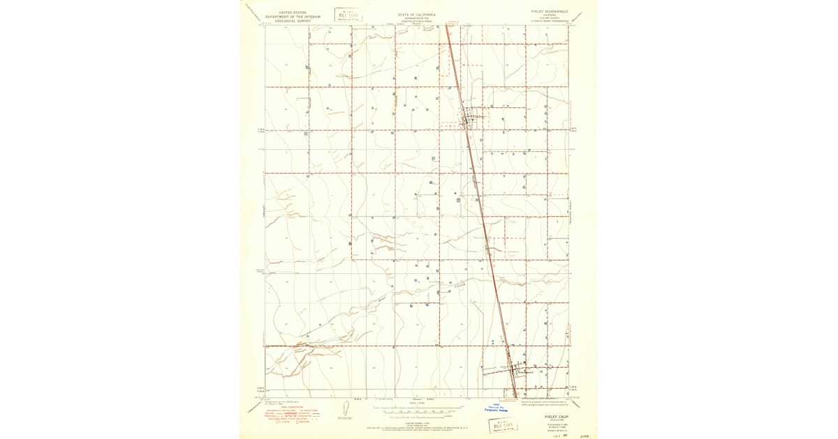 1950 Map of Pixley, CA — High-Res | Pastmaps