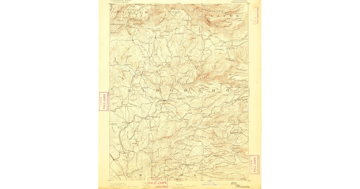 1892 Map of Placerville, CA — High-Res | Pastmaps