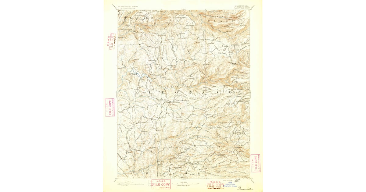 1893 Map of Placerville, CA — High-Res | Pastmaps