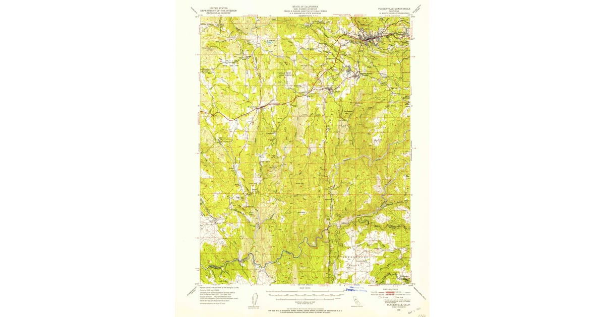 1949 Map of Placerville, CA — High-Res | Pastmaps