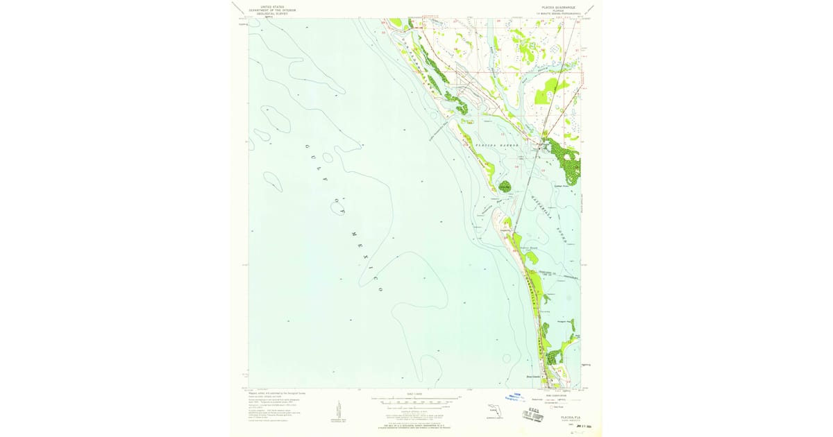 1957 Map of Placida, Charlotte County, FL — High-Res | Pastmaps