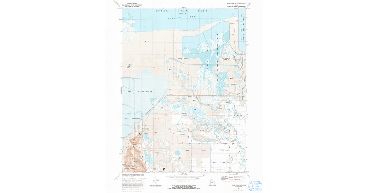 1991 Map of Plain City SW, Weber County, UT — High-Res | Pastmaps