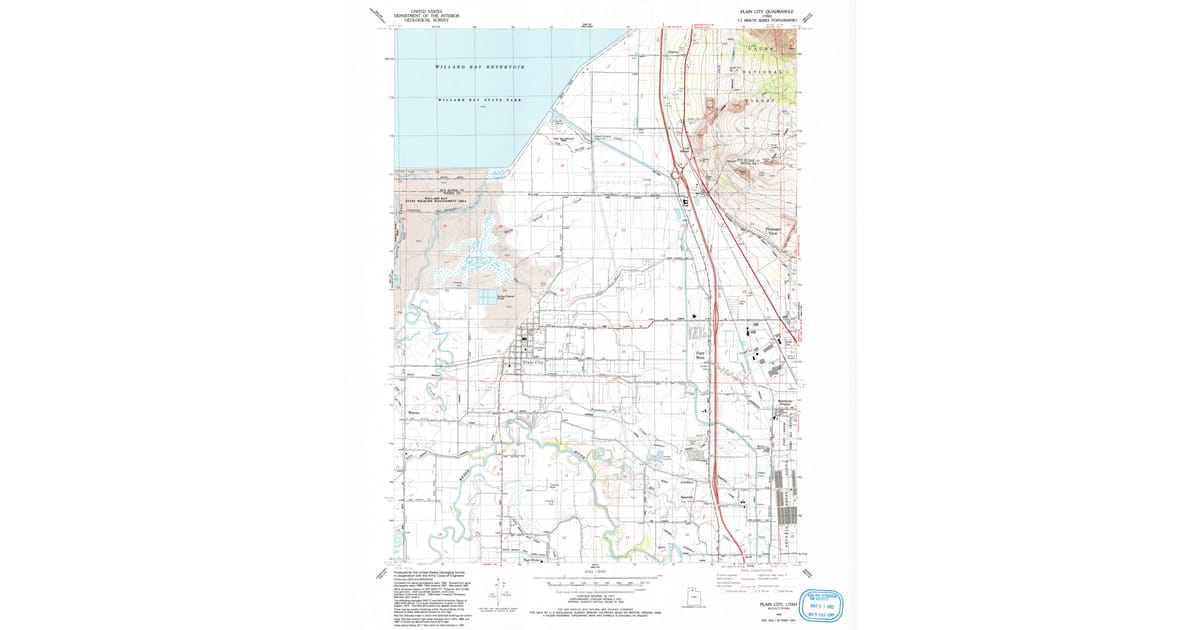 1992 Map of Plain City, UT — High-Res | Pastmaps