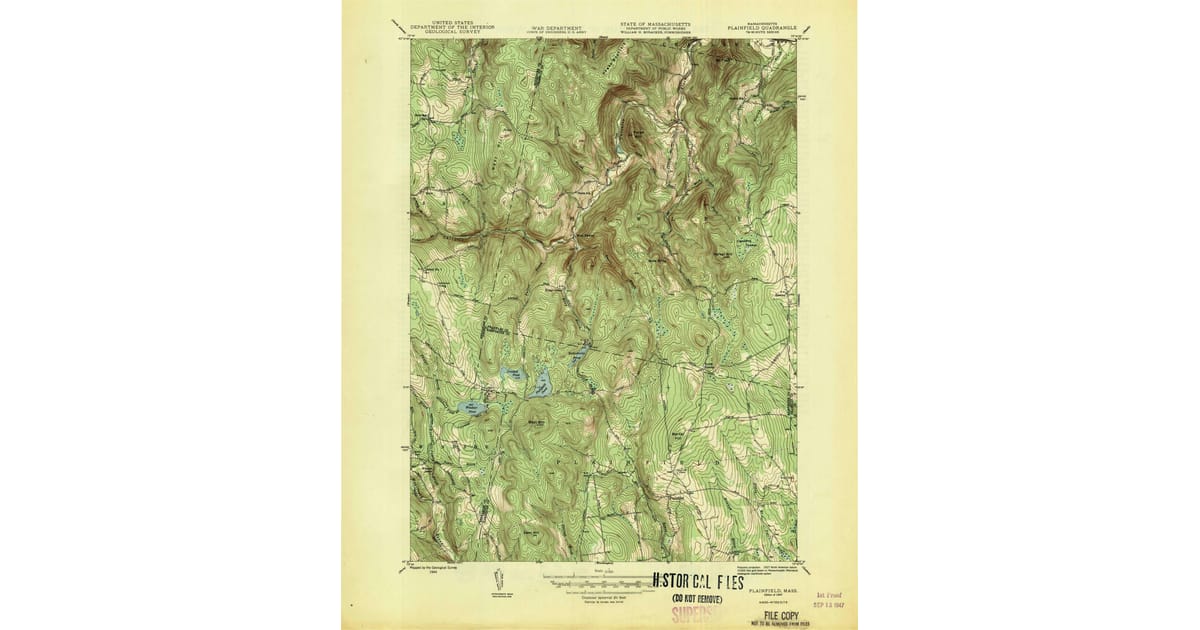 1947 Map of Plainfield, Franklin County, MA — High-Res | Pastmaps