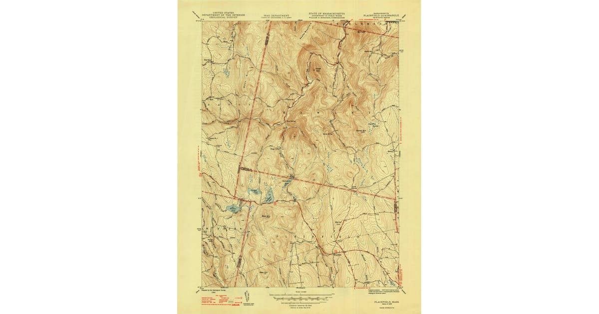 1948 Map of Plainfield, Franklin County, MA — High-Res | Pastmaps
