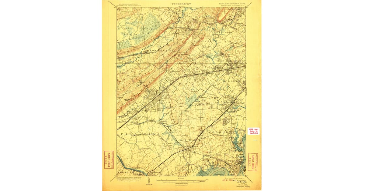 1905 Map of Plainfield, NJ — High-Res, 1911 Print | Pastmaps